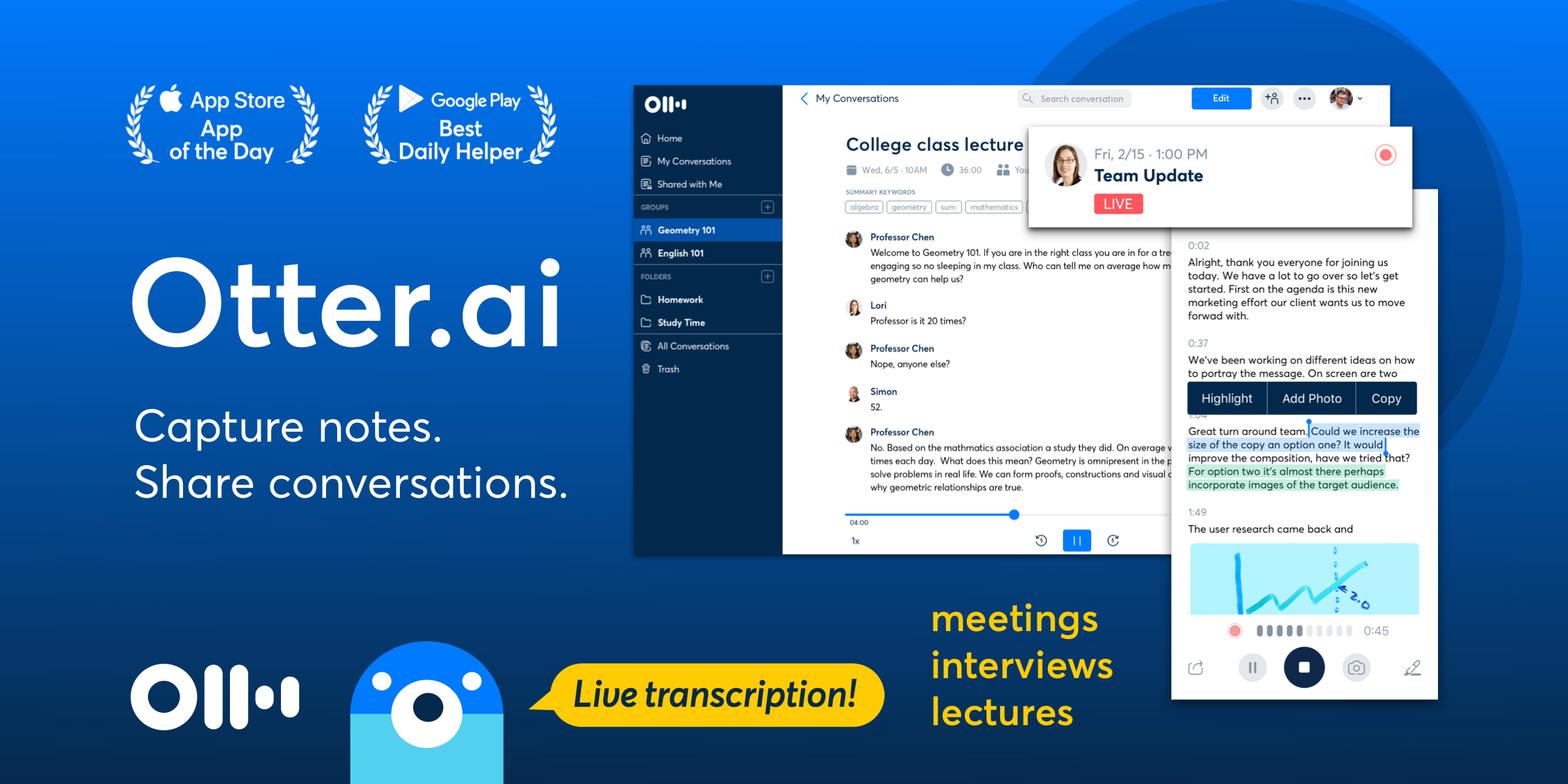 Purchase Otter Pro - Real-time and shareable notes | Otter.ai